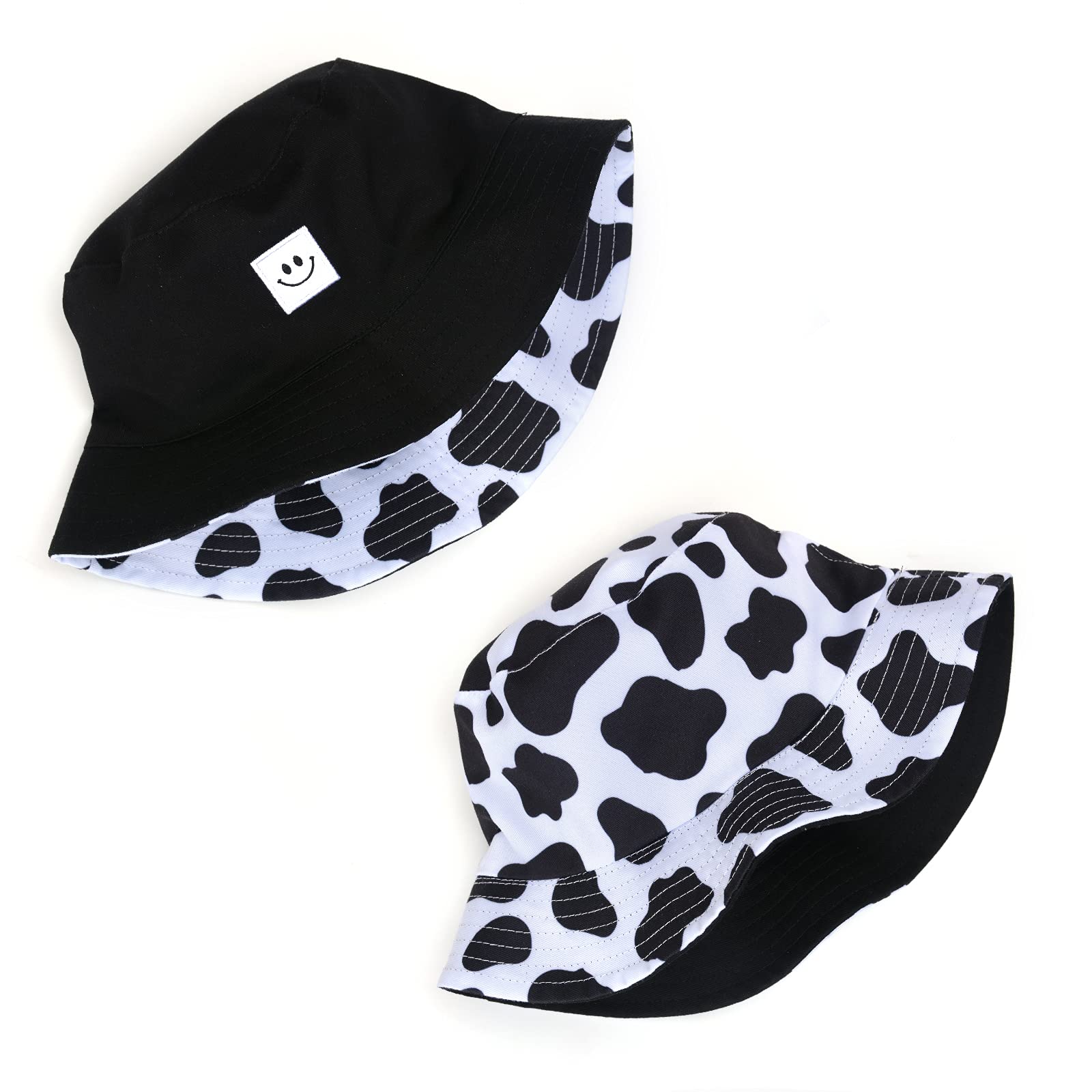 XSKJY Reversible Smiley Face Bucket Hat Print Bucket Hat for Women Vacation Travel Beach Sun Cap