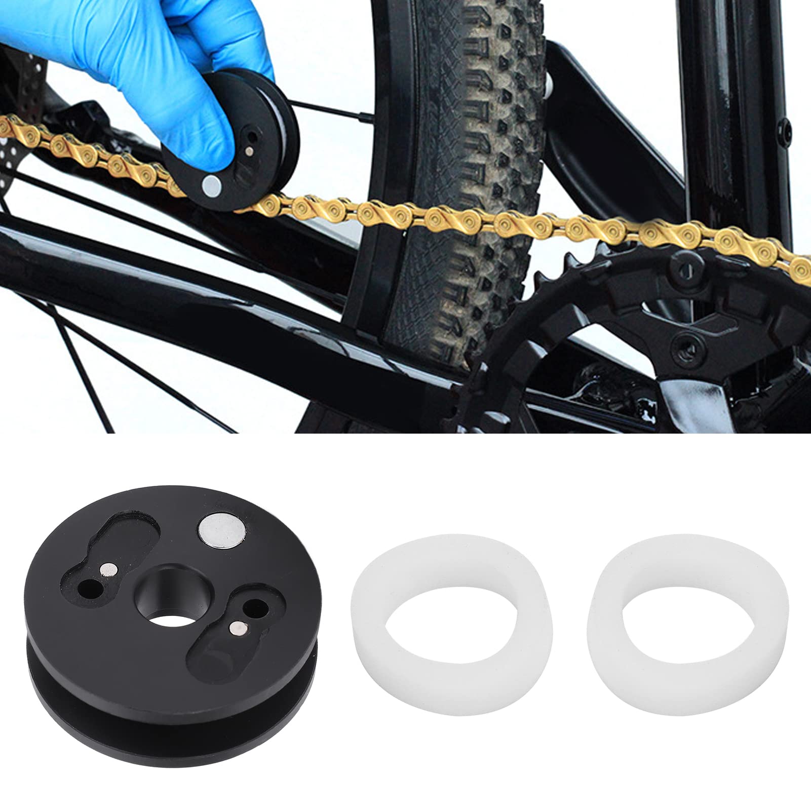 Vifemify Portable and Practical MTB Chain Keeper Roller for Mountain Bike hub tensioner Cleaning Tool for Road Bikes