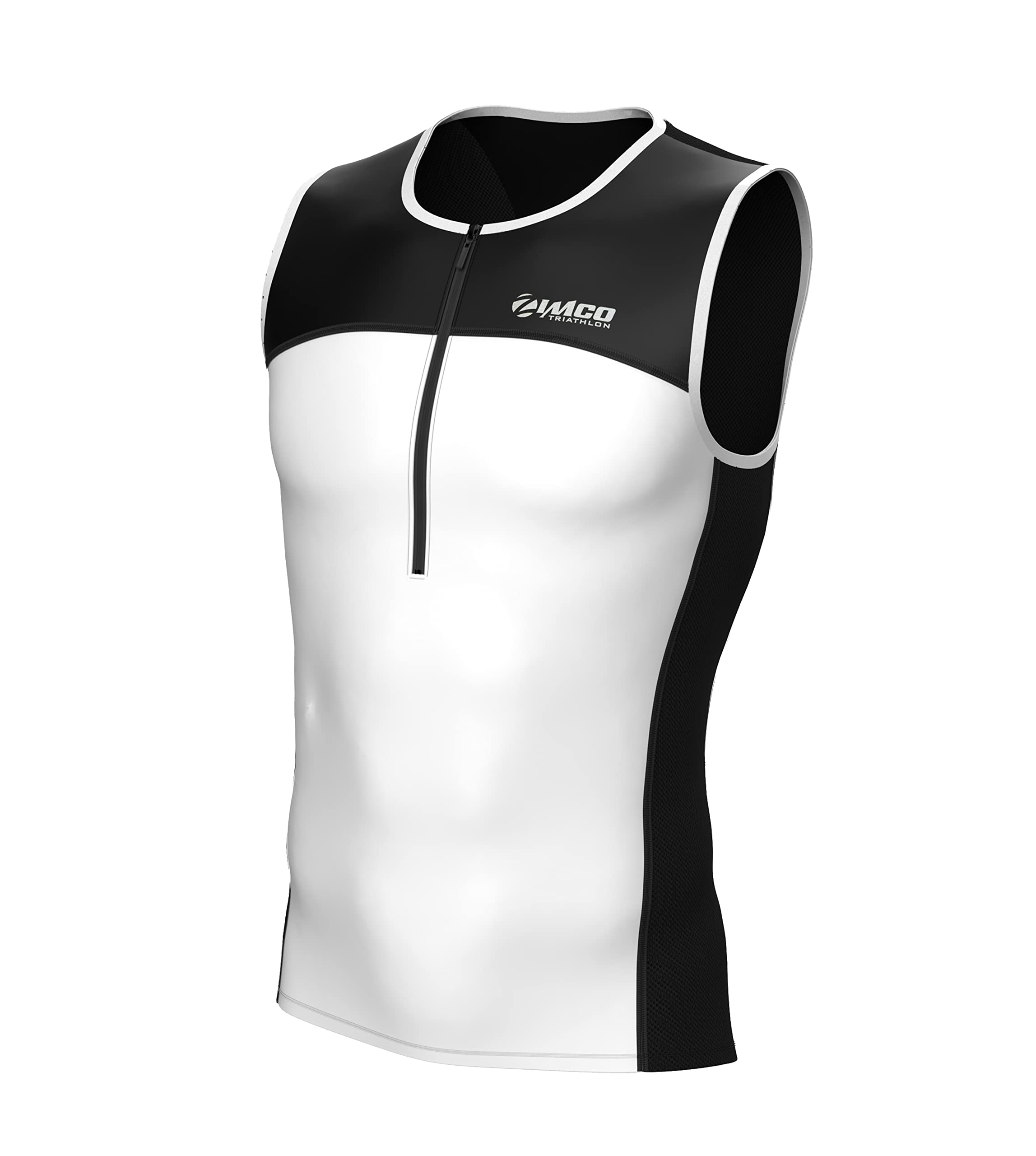 Zimco Men Classic Tri Tank Performance Triathlon Top Tri Singlet Men Swim Bike Run (White, S)