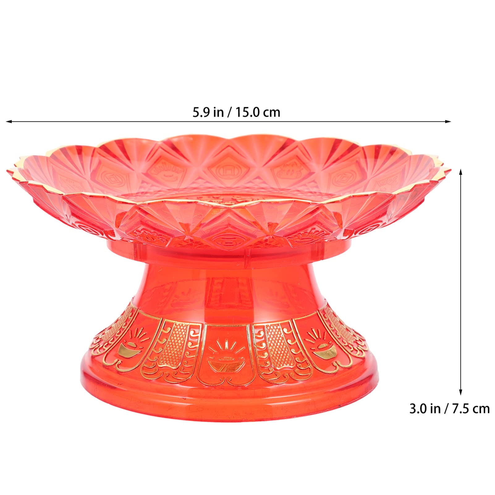Veemoon 4pcs Blessing Use Decorative Rituals Holders Sacrifice Snack Food Decor Holder Serving Wedding Fruit Decoration Footed Plate Round Nuts Plates Containers Bowl Buddhist Offering S