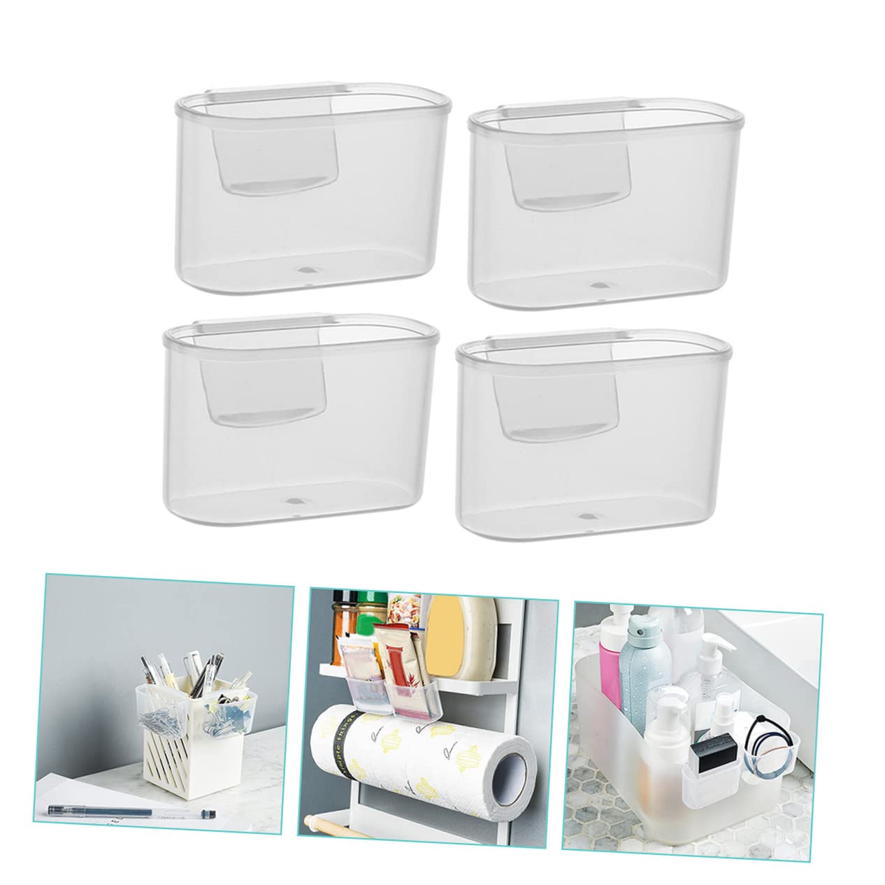 Zerodeko 4pcs Box Refrigerator Side Door Box airtight food storage container rack organizer tea bag container kitchen seasoning rack shelf bracket pallet organizer Office Supplies Hanging