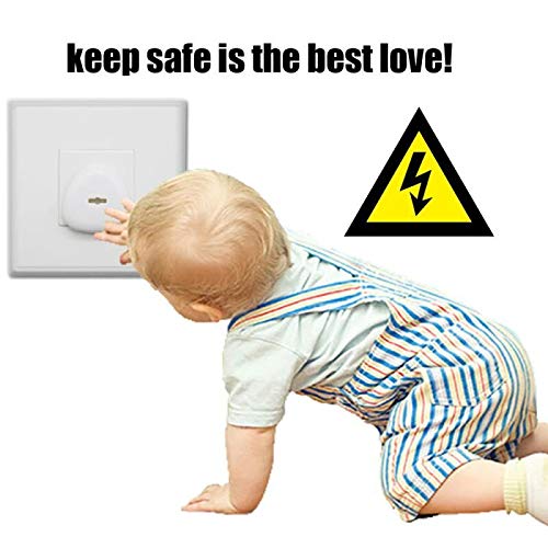 QIAOLI 24 Pack New High-Strength ABS Material Electrical Outlet Socket Covers Plug Caps Protector Security for Babies Children Safety Protection Prevent Electric Shock with 2 Small Keys