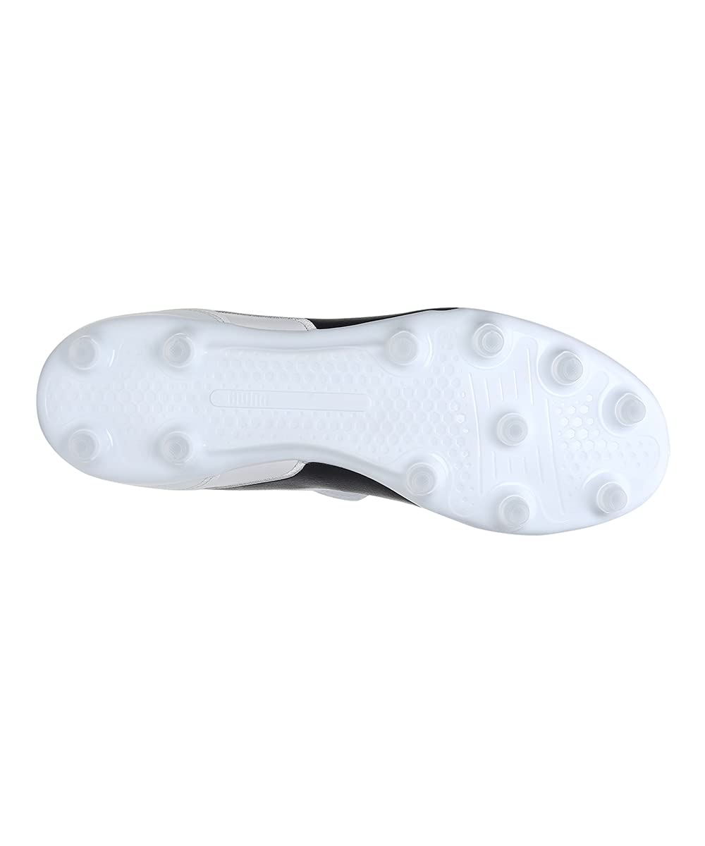 PUMA Men's KING TOP FIRM GROUND Soccer Cleat, Puma White-Puma Black-Puma White, 12