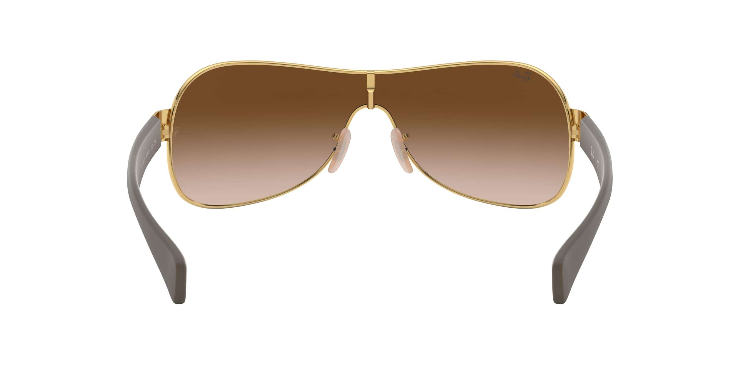 Ray-Ban RB3471 Shield Sunglasses, Matte Gunmetal/Brown Gradient Dark Brown, 32 mm
