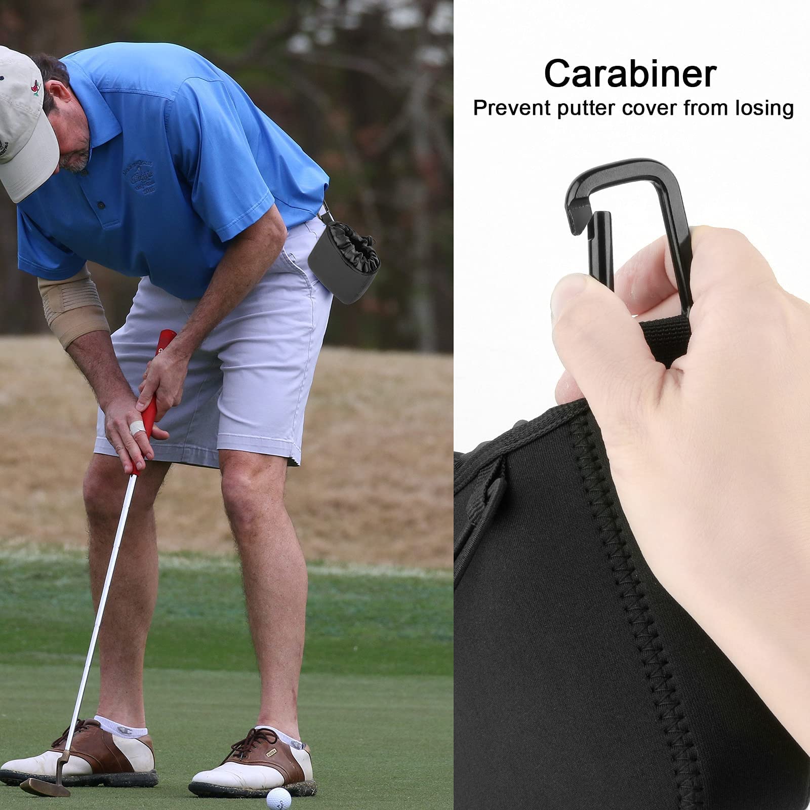 Xxerciz Golf Mallet Putter Cover Headcover for Taylormade Spider Odyssey Stroke Lab Putter with Drawstring Carabiner Universal Golf Club Head Protector