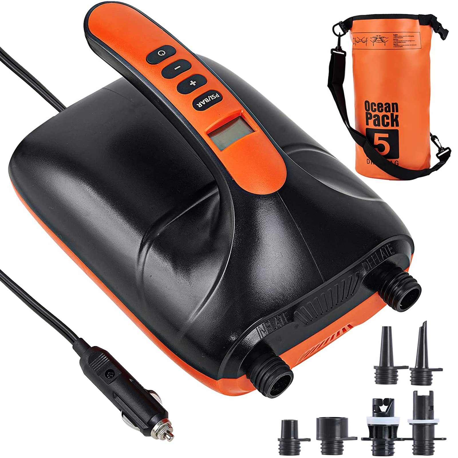 SUP Air Pump Portable, Digital Smart Inflation & Deflation Dual-Use High-Pressure sup inflator Pump, Sup Pump for Paddle Board, Inflatable Tent, Boats, Pool