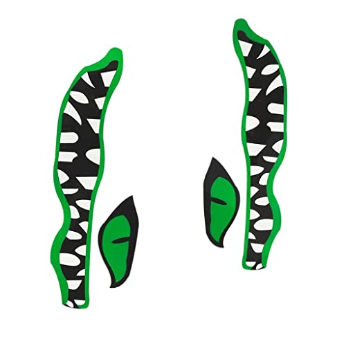 simhoa 1 Pair River Monster Mouth & Eye Decal Stickers for Kayak Canoe Boat - Green
