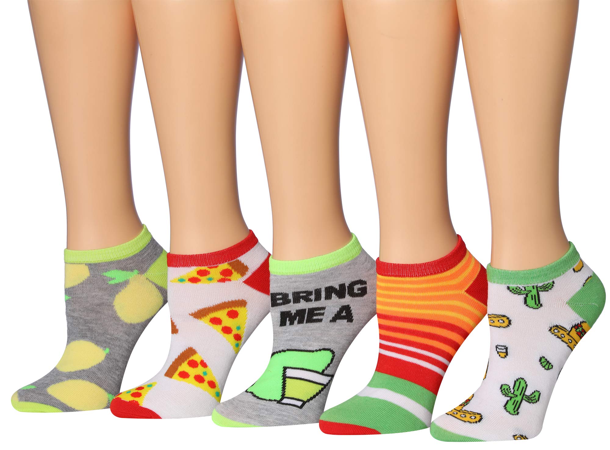 Tipi Toe Women's 20 Pairs Colorful Patterned Low Cut/No Show Socks NS186-AB