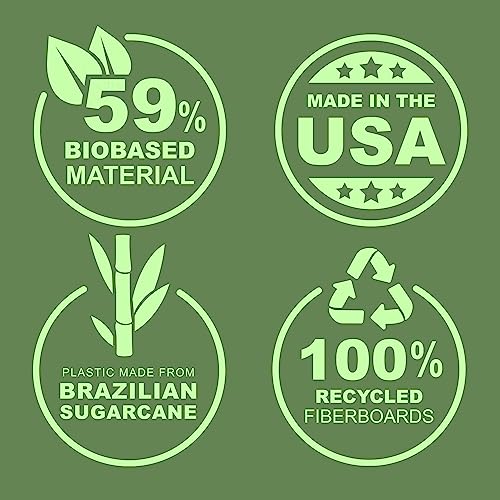 Samsill Earth’s Choice Biobased Durable Fashion Color 3 Ring View Binder, 1 Inch Round Ring, Up to 25% Plant Based Plastic, USDA Certified Biobased, Purple, Value Two Pack