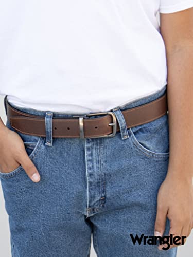 Wrangler Men’s Logo Leather Twist Reversible Casual Everyday Belt for Jeans, Khakis Black Brown 44