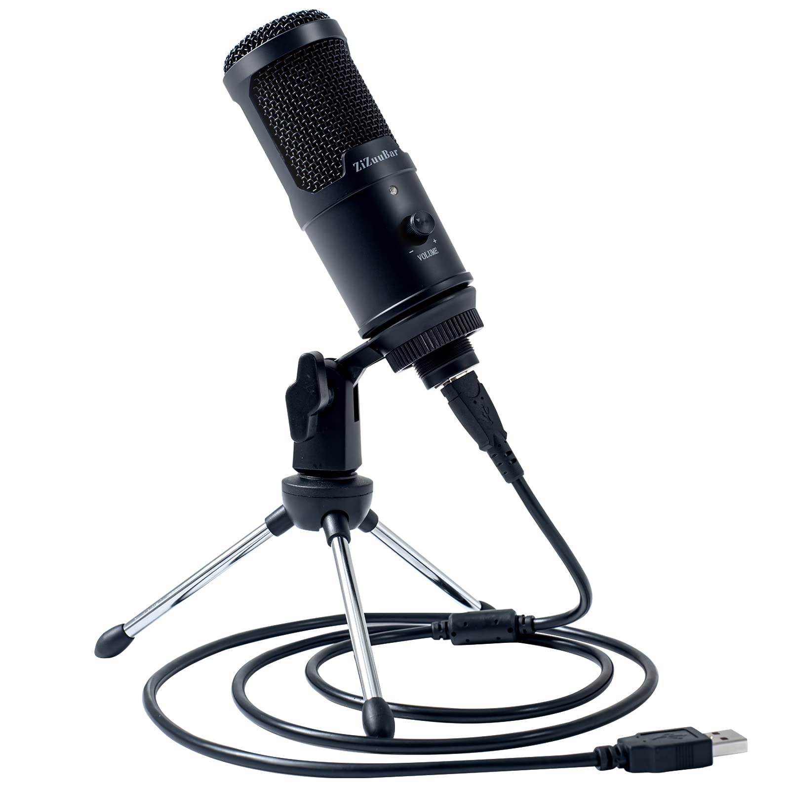 ZiZuuBar USB Microphone Gaming Mic for PC, Computer Microphone Plug and Play with Tripod for Recording Gaming Podcast,Video Meeting,Voice Overs and Streaming,Compatible with Windows/MAC/PS4
