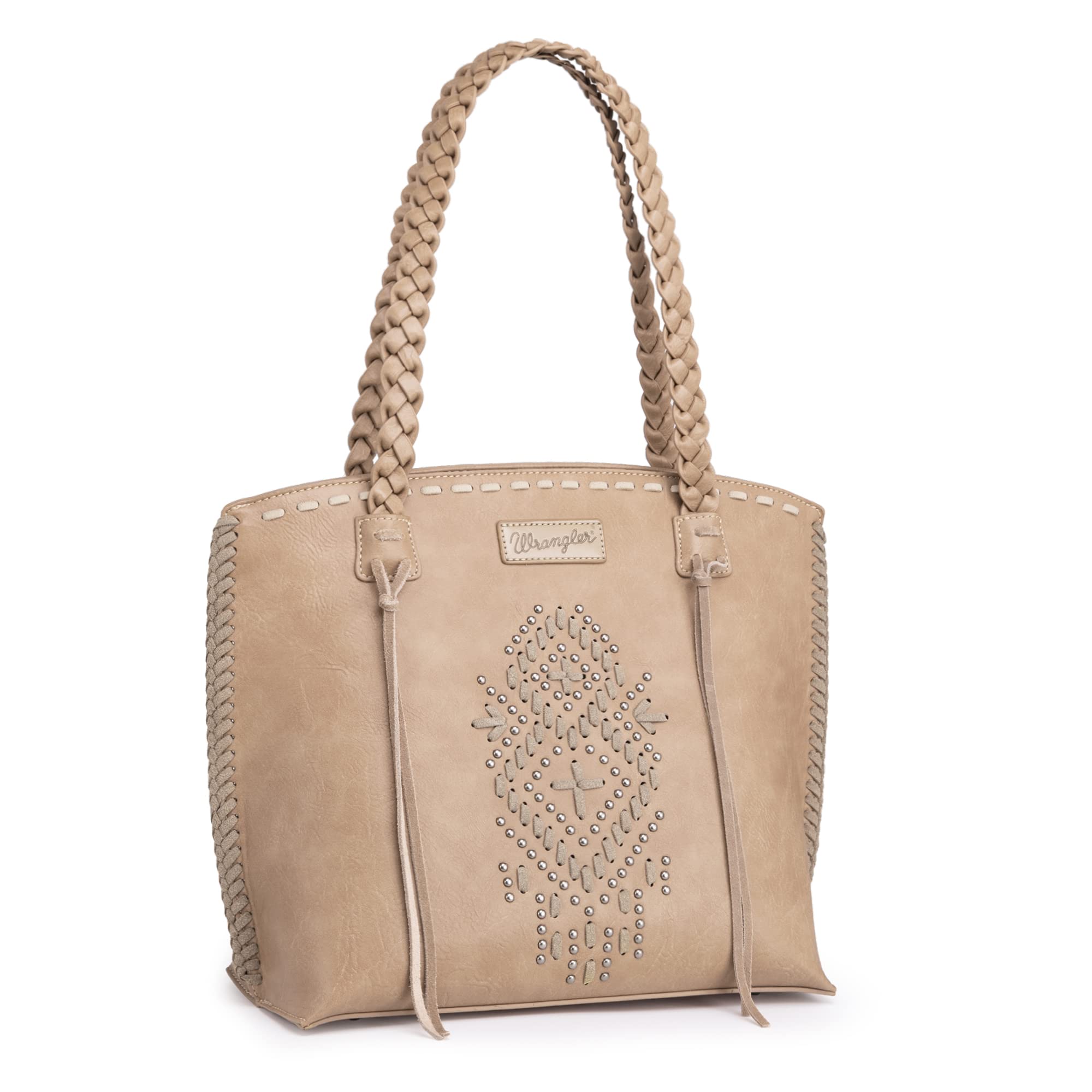 Wrangler Tote Bag Western Purses for Women with Braided handle Shoulder Bag WG43-8317-KH