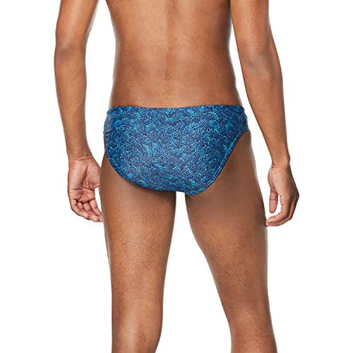 Speedo Men's Standard Swimsuit Brief Creora Highclo Printed, Puzzle Ocean Depths, 36