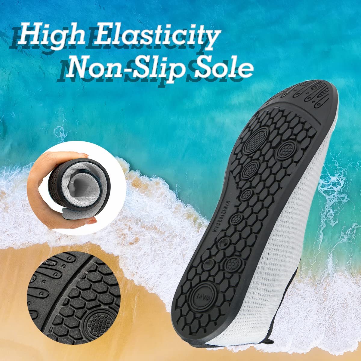 YOJANEO Water Shoes for Women and Men Barefoot Sand Socks for Beach Swim Surf Yoga Exercise(GY,38-39) Grey