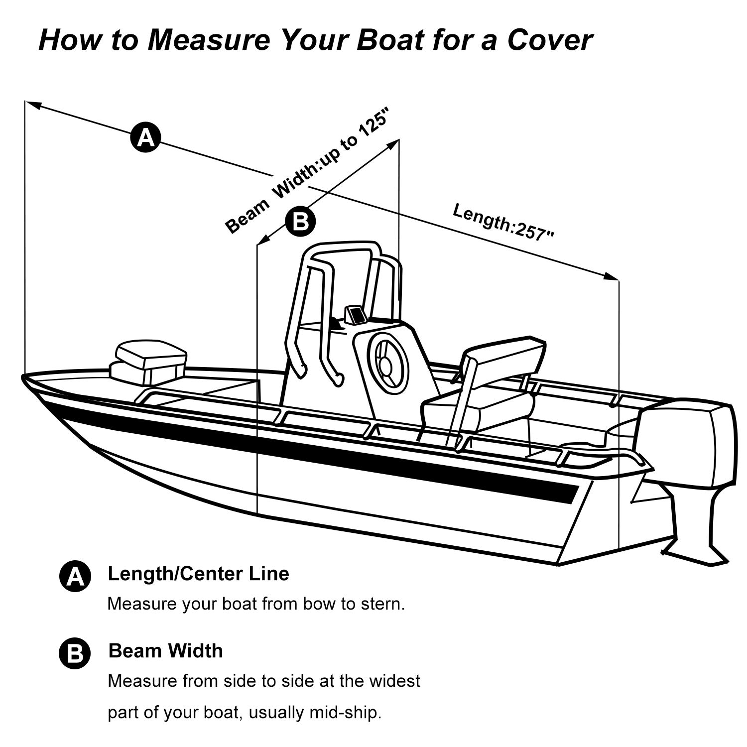 RVMasking Upgraded 800D Waterproof Center Console Boat Cover, Heavy Duty Boat Cover for Center Console Boat