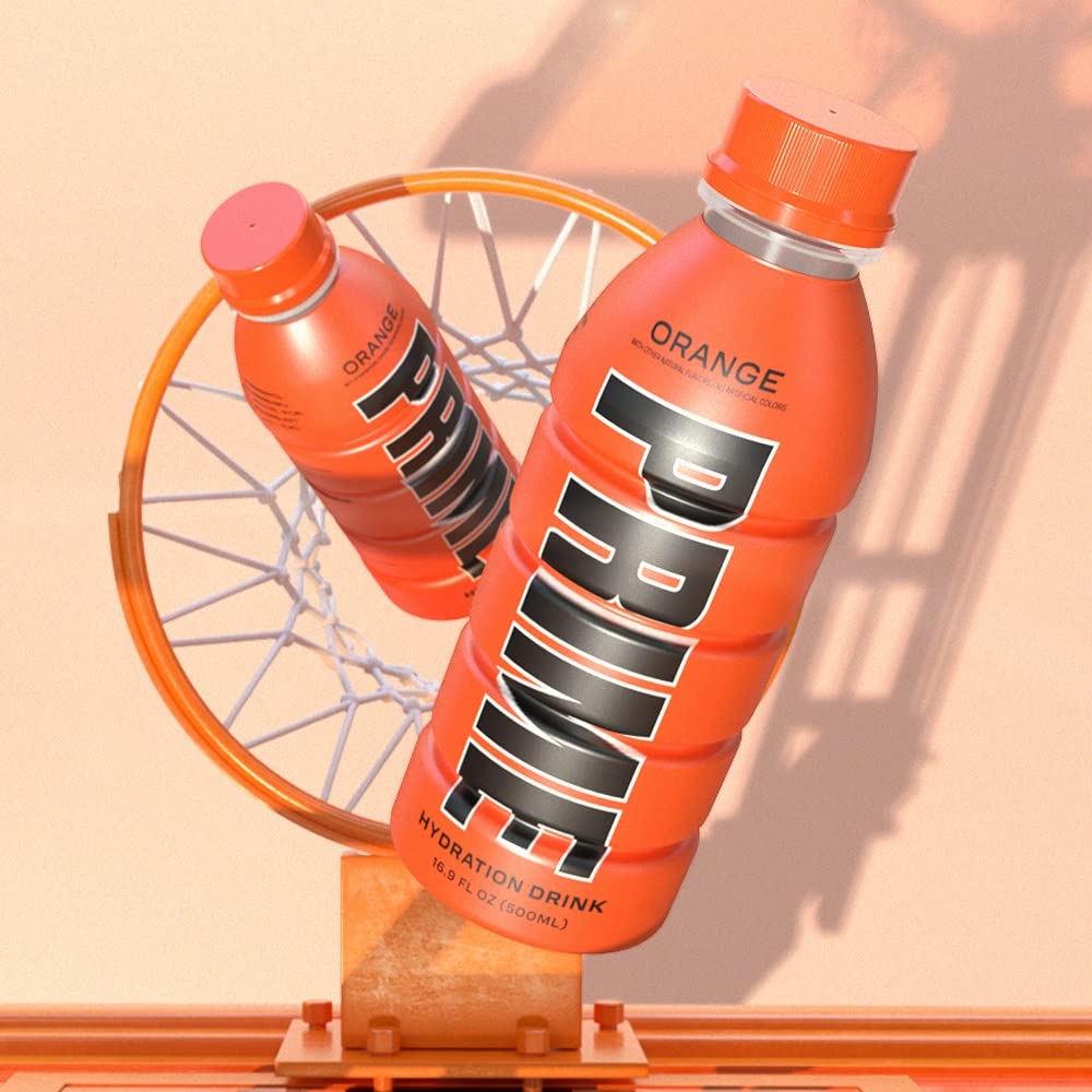 PRIME Hydration ORANGE | Sports Drinks | Electrolyte Enhanced for Ultimate Hydration | 250mg BCAAs | B Vitamins | Antioxidants | 2g Of Sugar | 16.9 Fluid Ounce | 12 Pack