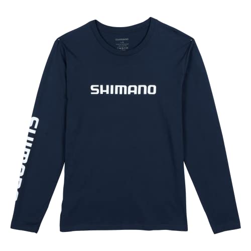 SHIMANO Long Sleeve Cotton TEE Navy
