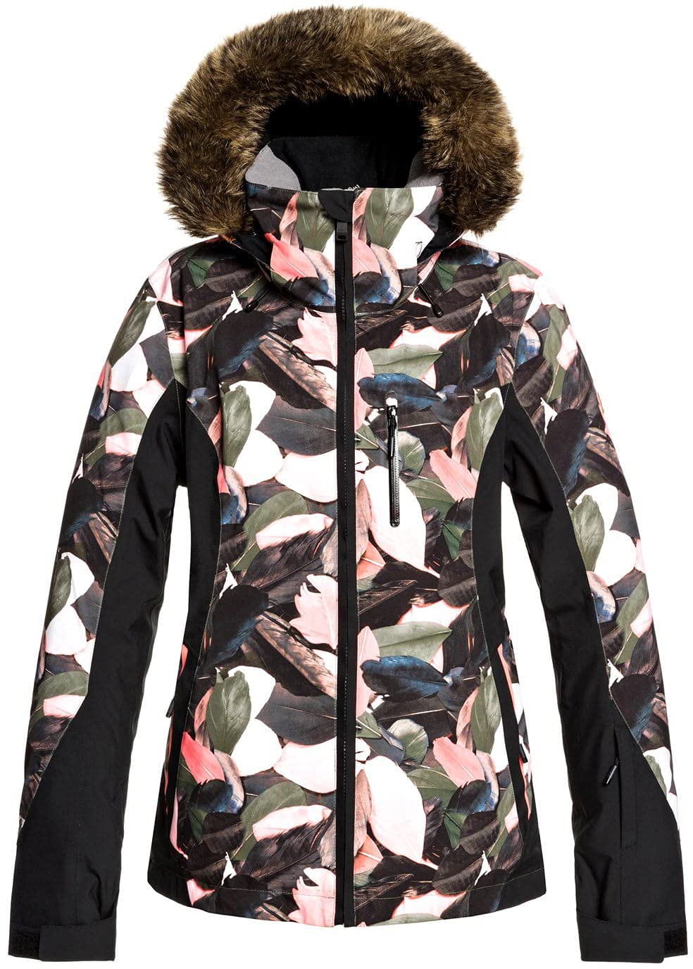 Roxy Jet Ski Premium Snow Jacket Living Coral Plumes MD (US 7-9)