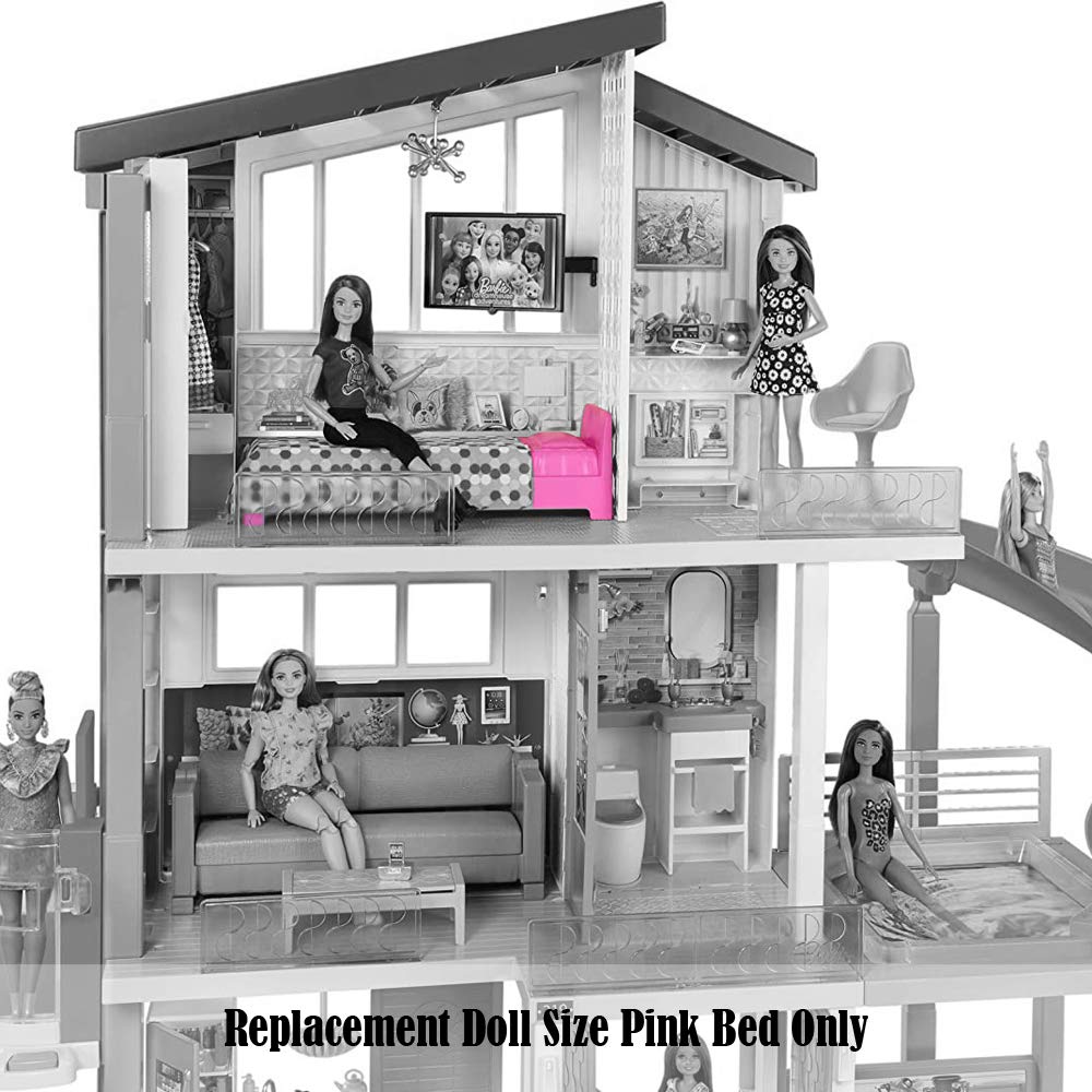 Replacement Parts for Barbie Dreamhouse Playset - FHY73 or GNH53 ~ Doll Size Pink Bed