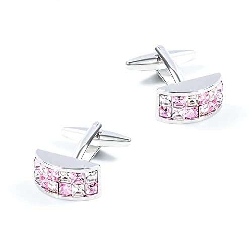 White Square Crystal Zircon Cufflinks Men's Enamel Cuff Studs French Shirt Cuff Buttons (C)