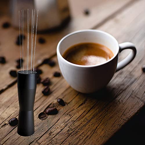 VEPEET Espresso Distribution Tool, Hand Tampers Stirring WDT Tool, Needle Type Distributor, Made of 304 Stainless Steel(Black)