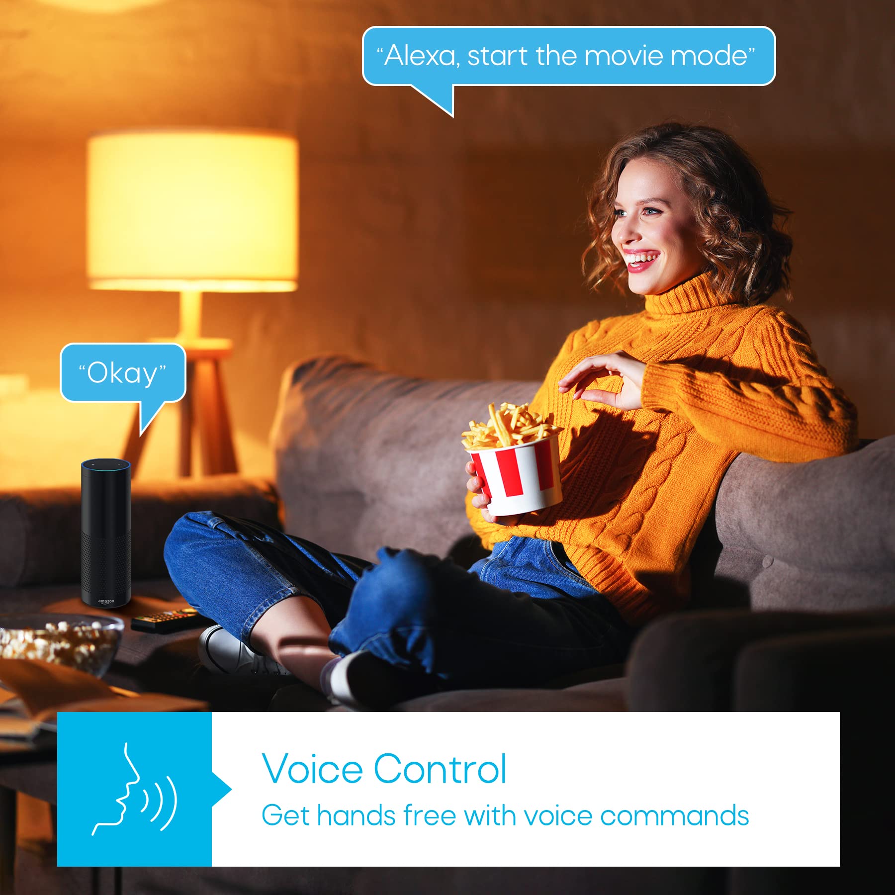 TRAMSMART Smart Light Bulbs, Color Changing Light Bulbs with Music Sync, WiFi&Bluetooth Smart Bulb Works with Alexa&Google Assistant, 80% Energy Saving A19, No Hub Required(2.4GHz, 9W 800LM, 2Pack)