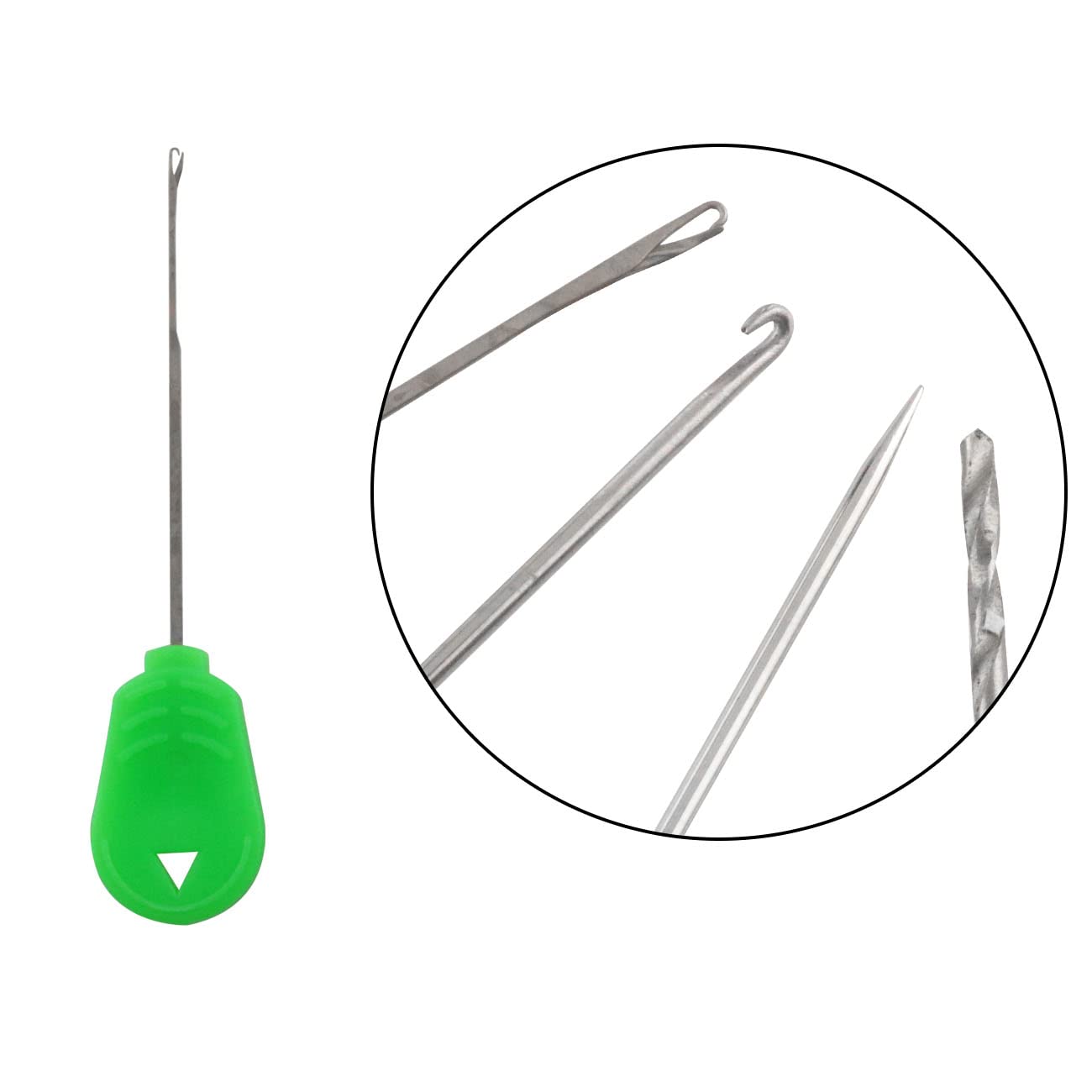 WHYHKJ 7IN1 Carp Fishing Bait Rig Tool Kit Baiting Rigging Needle Swinger Driller Boilie Stops Stopper, 4pcs Rigging Needles and 3pcs Boilie Stops Carp Fishing Tackle Kit