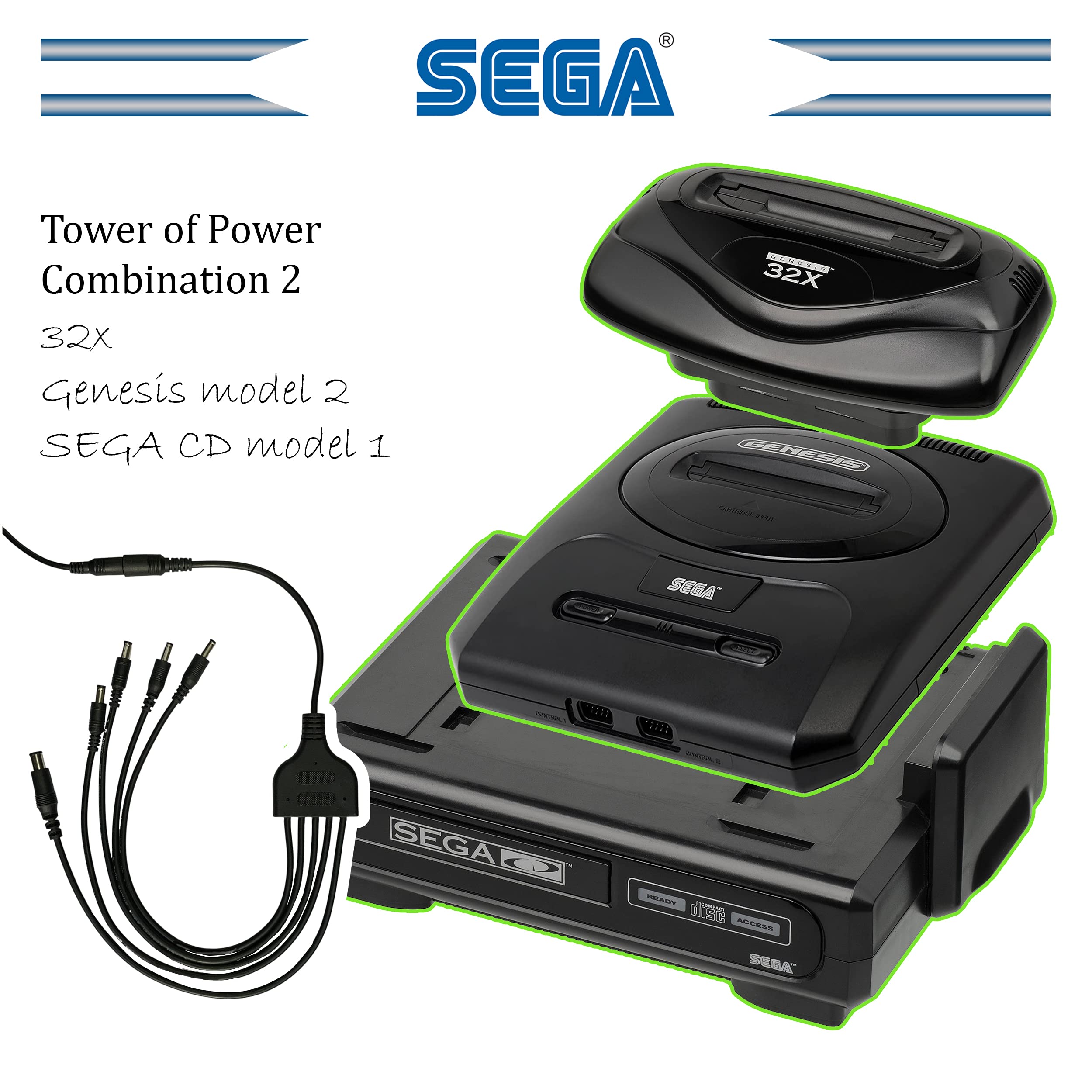 SEGA Tower Of Power Supply All-in-One Adapter Cable for Genesis CD 32x + SNES RSU0903000