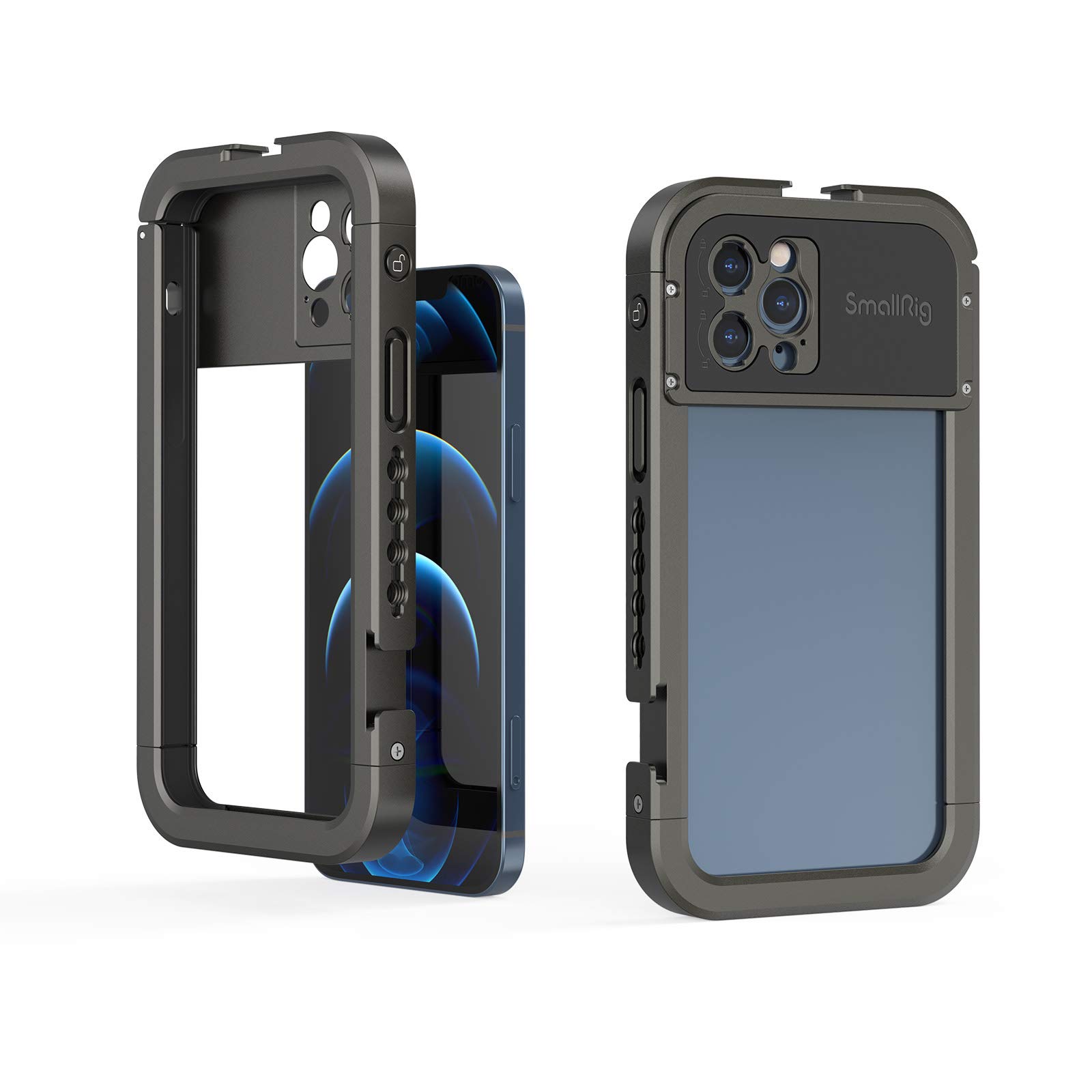 SmallRig Phone Cage for iPhone 12 Pro, Smartphone Video Rig Aluminum Phone Video Stabilizer for Photography, Film Making,Videomaker and Vlogging-3075
