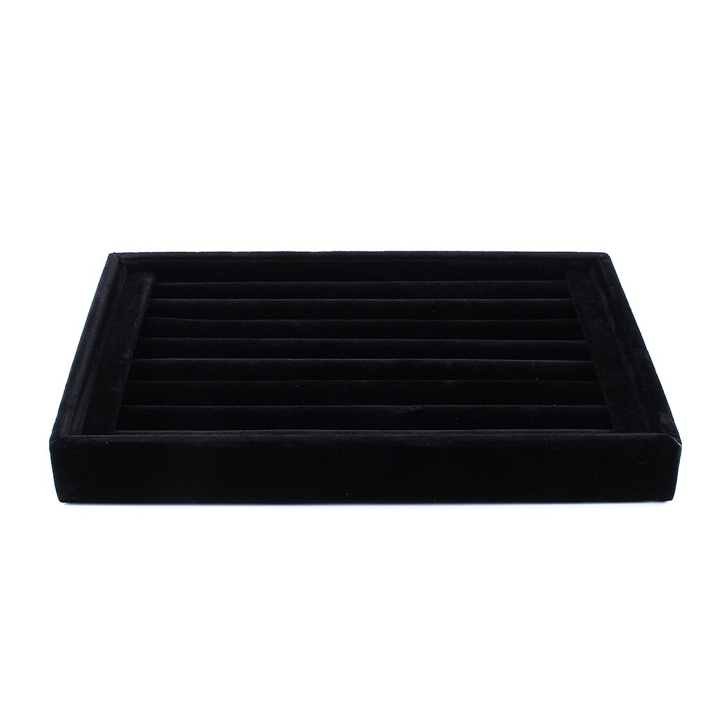 Yosoo Jewelry Ring Earrings Display Box Cufflinks Storage Tray Case Holder Organizer (Black) Jewelry Ring Insert Jewelry Box Ring Holder Inserts