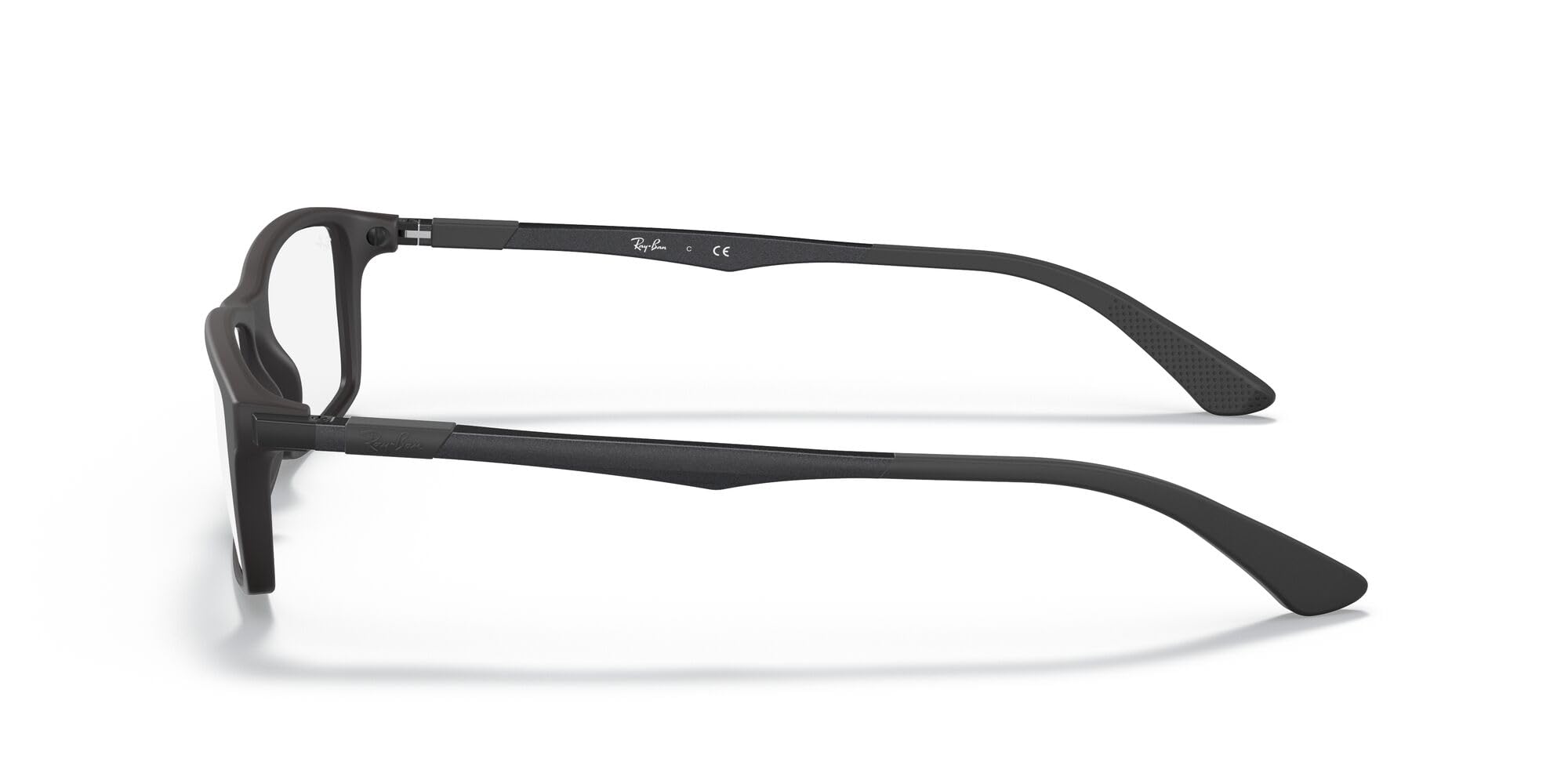 Ray-Ban RX7017 Rectangular Prescription Eyeglass Frames, Black On Green/Demo Lens, 54 mm