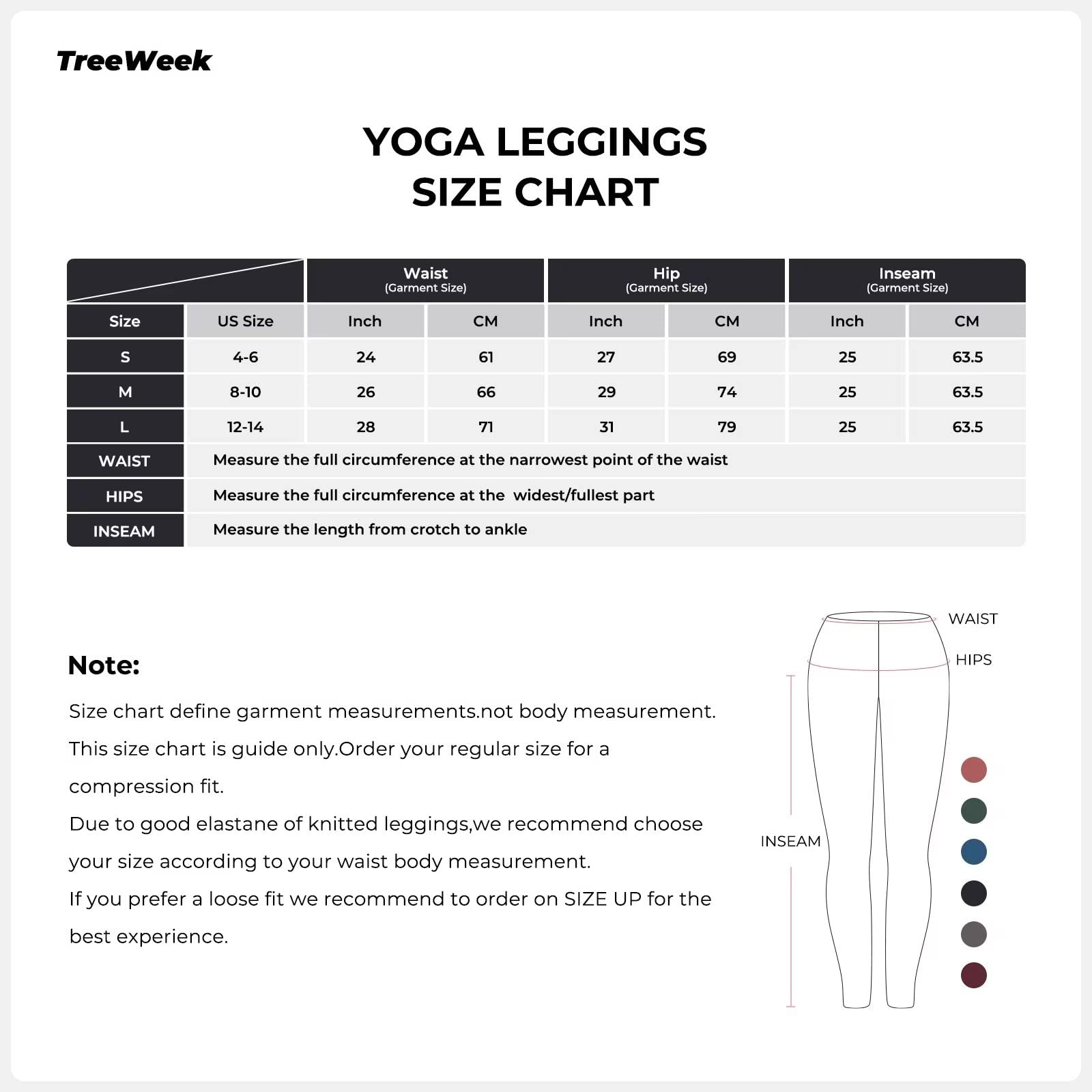 TreeWeek Women's Seamless Yoga Leggings High Waist Running Workout Rib Elastane Pants(L,Black)