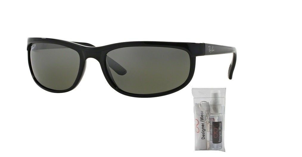 Ray-Ban RB2027 PREDATOR 2 6301 62M Top Blue On Black/Crystal Lens Green Rectangular Sunglasses For Men For Women + BUNDLE with Designer iWear Eyewear Kit