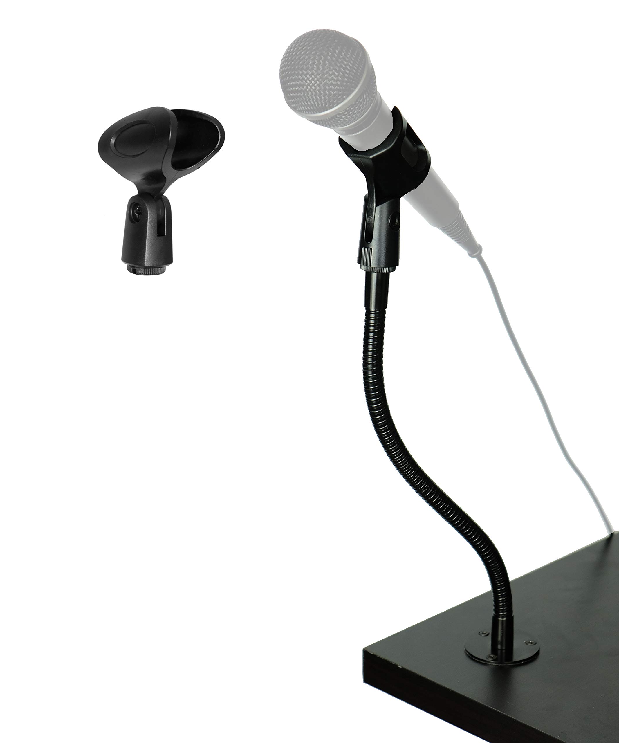 SpinTech Desk Mounted Adjustable Gooseneck for Microphone Mount that Screws in to Tables Podiums (30)