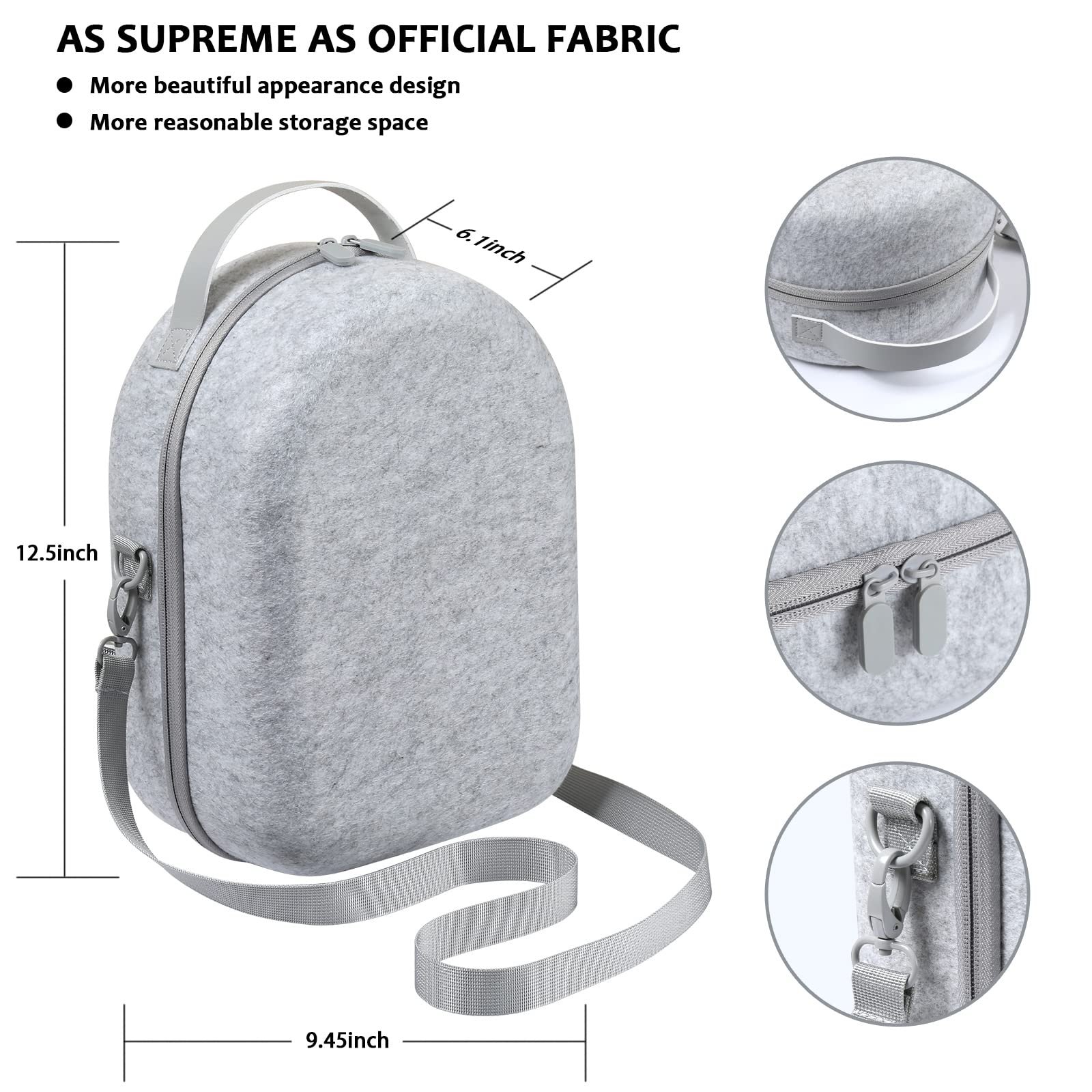 VR Hard Carrying Case Compatible with Oculus Quest 2 Basic/Elite Version VR Gaming Headset and Touch Controllers Accessories, Oversized VR Carring Case Ultra-Sleek Design for Travel and Storage