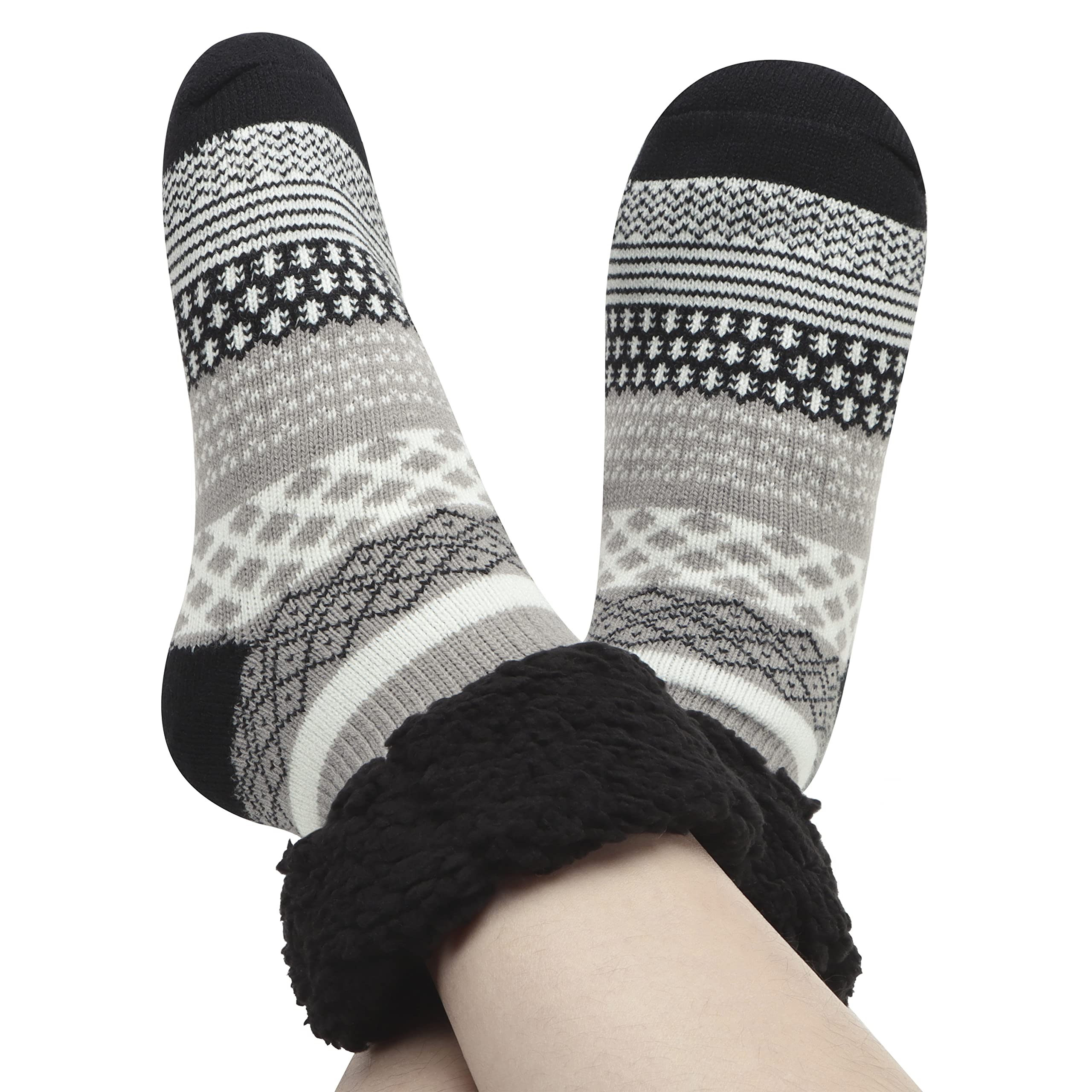 Womens Black Fireside Sherpa Shortie Socks