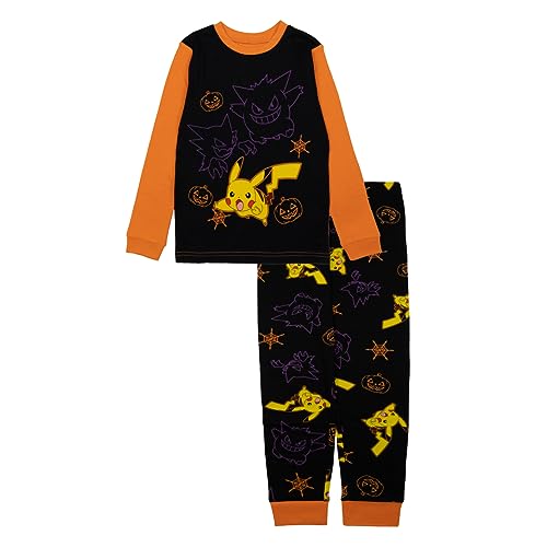 Pokemon Big Boys’ Spooky Team 2-Piece Snug-Fit Pajama Set, 10