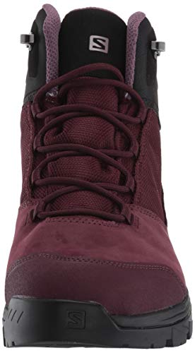 Salomon Outward Gore-TEX Hiking Boots for Women, Wine Tasting/Black/Quail, 5