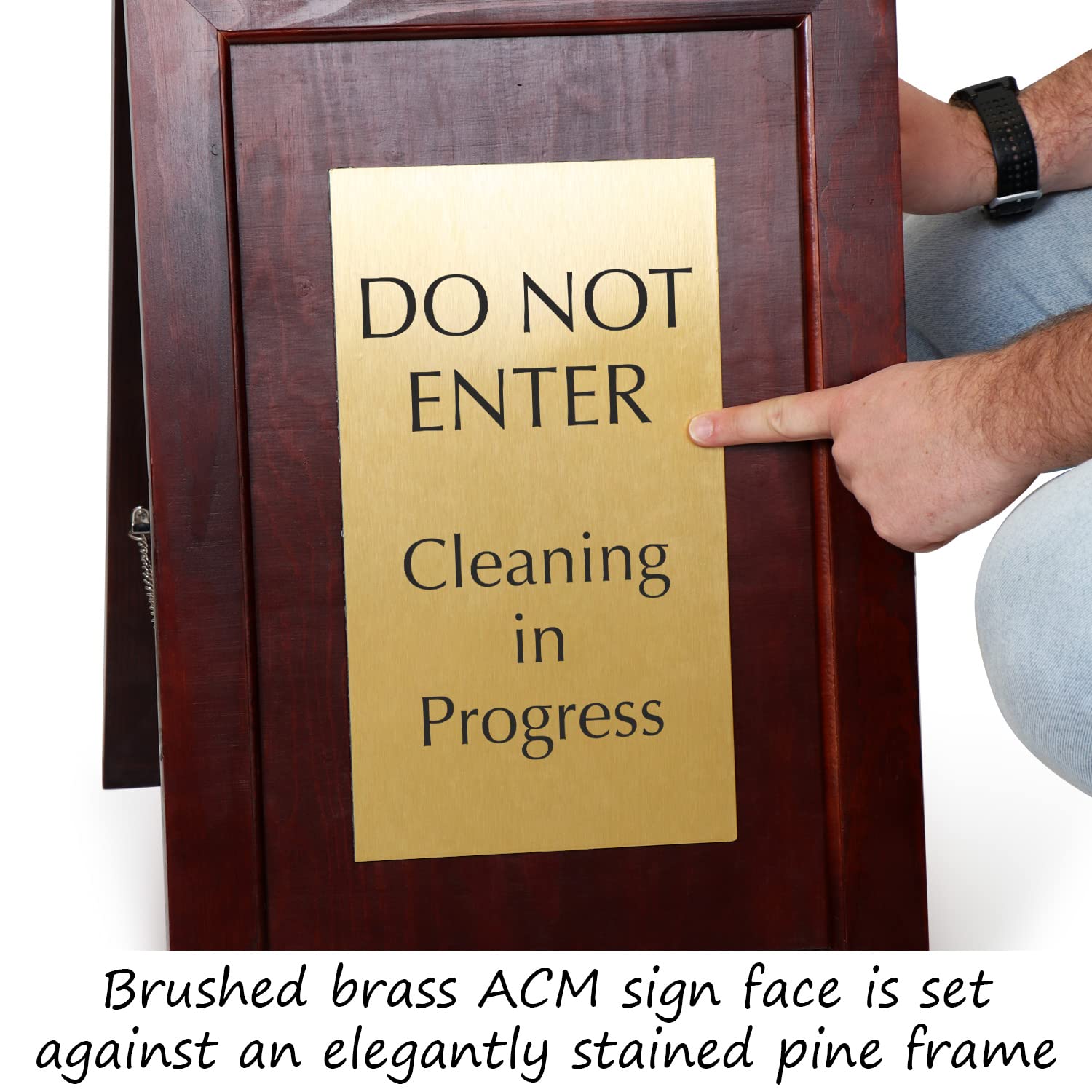 SmartSign 25 x 12 inch “Do Not Enter - Cleaning In Progress” Two-Sided Folding Floor Sign, Digitally Printed Polypropylene Plastic, Black and Yellow