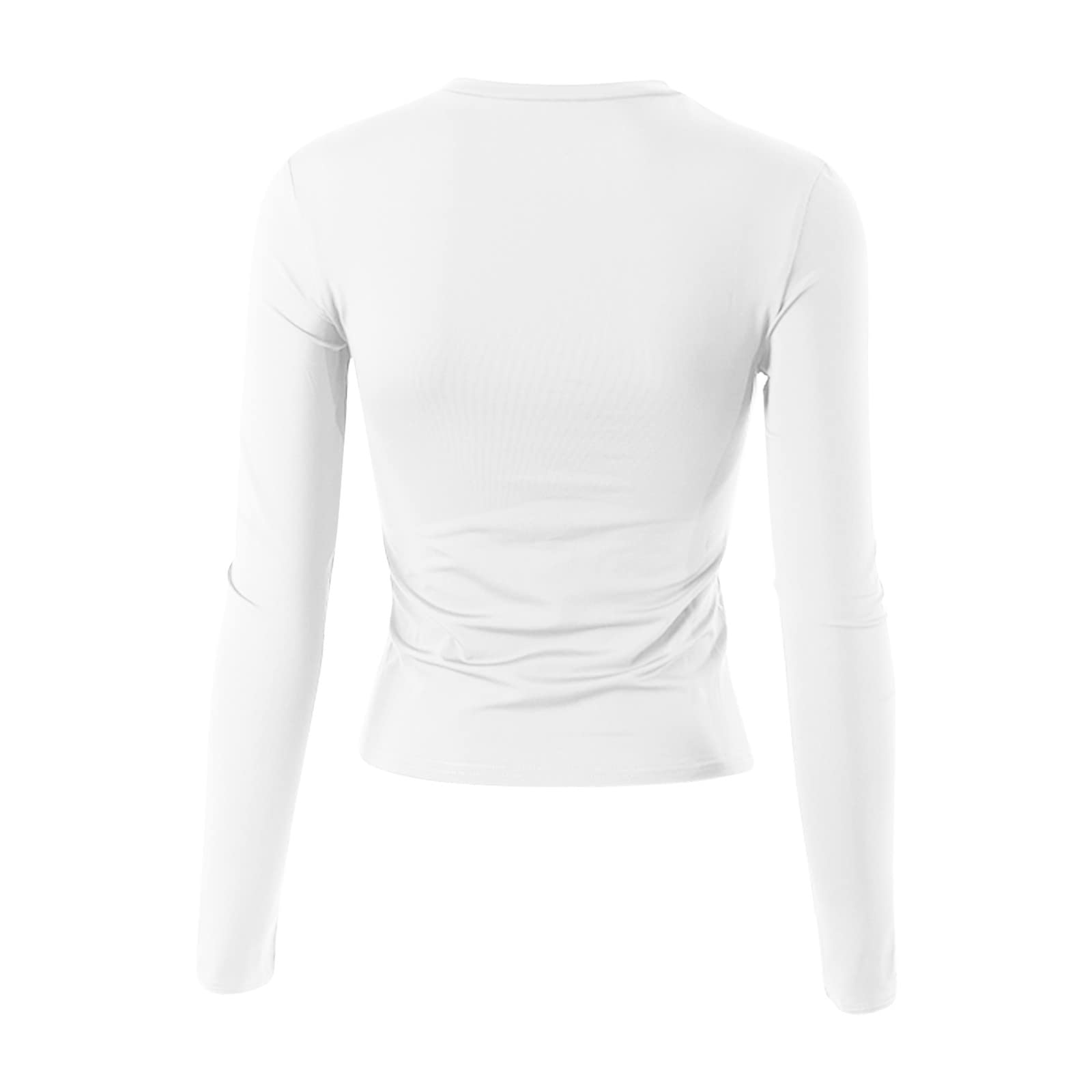Women's Y2Ks Skinnys Long Sleeve Crop Tops Tight T-Shirts Layer Tee Tops Skimss Dupess Athletic Spring Pullover Shirts White