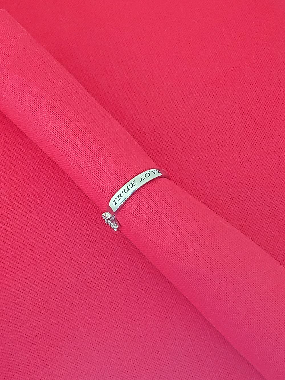 Spirit & Truth Stainless Steel Petite Center Cross Ring True Love Waits (5)