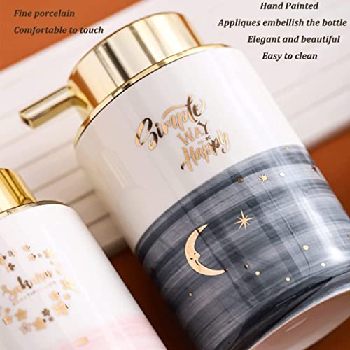 Soap Lotion Dispenser Ceramic Foam Soap Dispenser Easy to Fill Reusable Soap Pump High Capacity Lotion Dispenser for Liquid Soap Shampoo 13.5 Oz Reusable