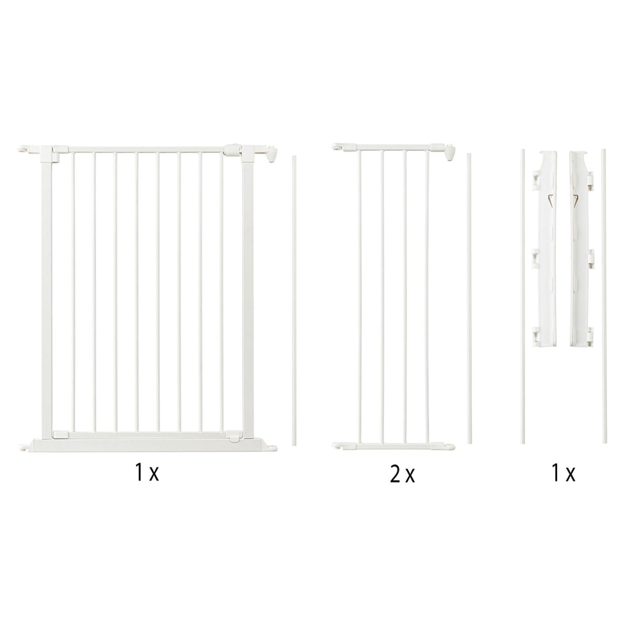 Scandinavian Pet Design Large Metal Pet Gate, 87.8" W x 41.0" H, Adjustable Wall-Mounted Tall Pet Gate, White