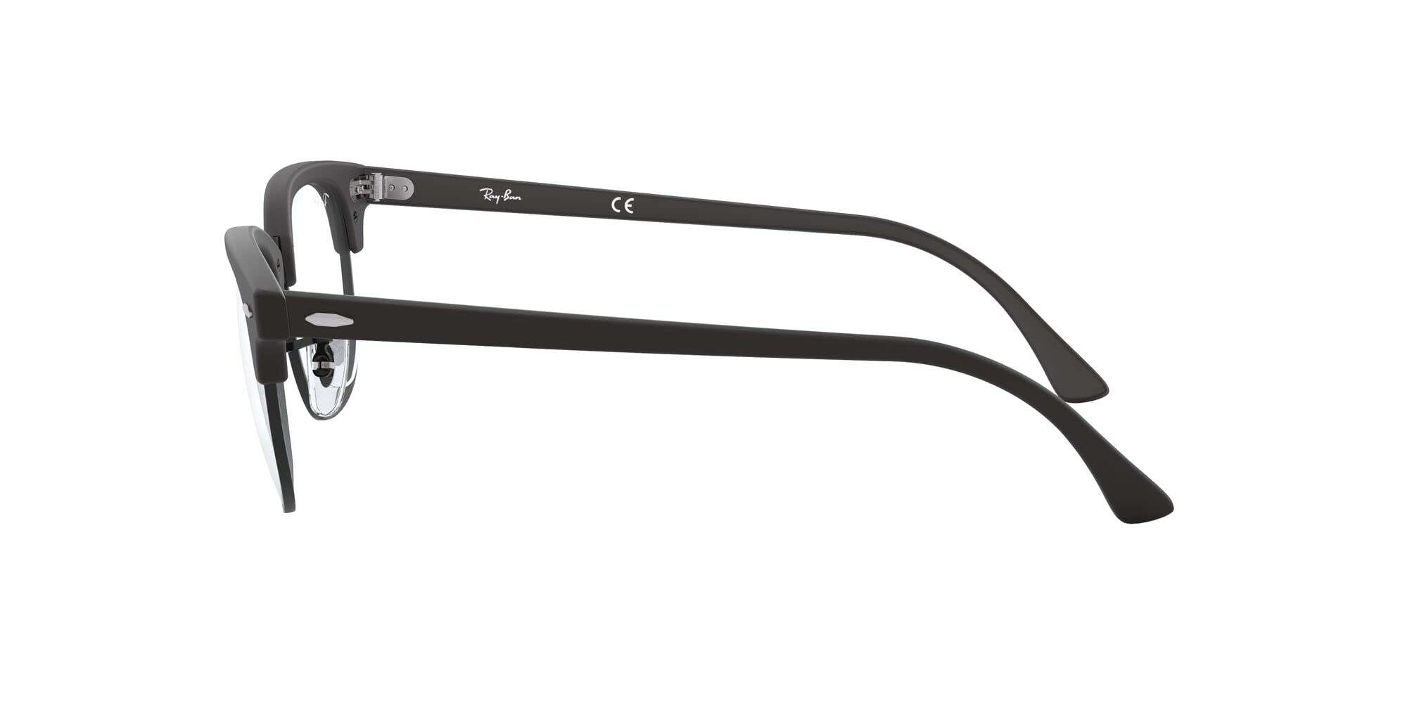 Ray-Ban RX5154 Clubmaster Square Prescription Eyeglass Frames, Matte Black/Demo Lens, 49 mm