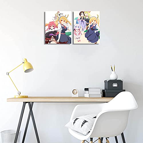 TiTiArt Anime Miss Kobayashi's Dragon Maid Canvas Print Poster Frameless Gift 8 x 10 inch (20x25cm)