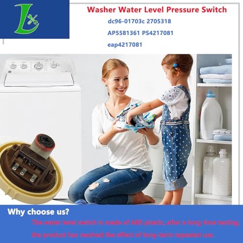 OEM DC96-01703C Washer Water Level Pressure Switch Compatible with LG Samsung Washer Water Level Sensor DC96 01703C PS4217081 PT4217081 AP5581361