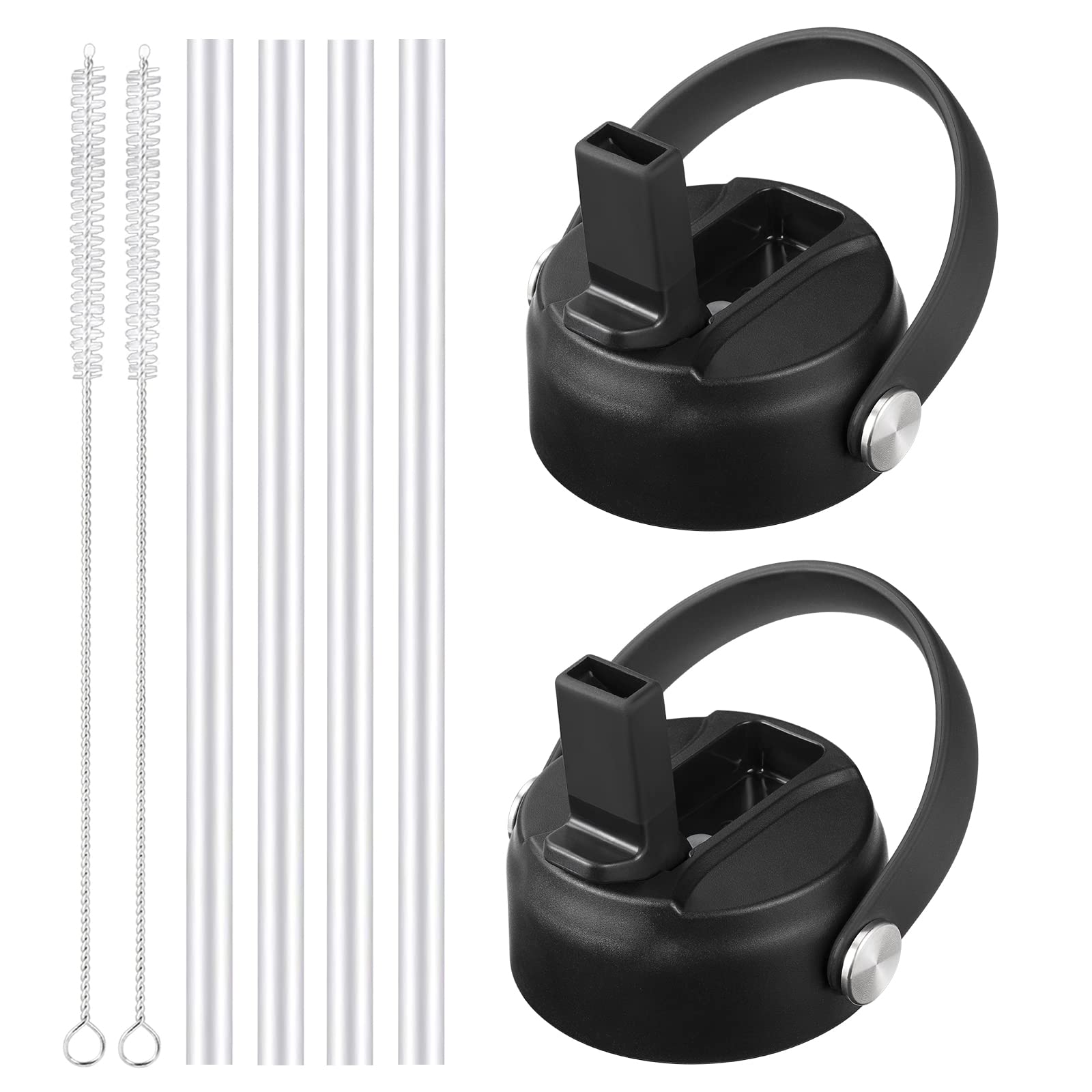 RRegeny Straw Lid for Hydro Flask Wide Mouth 32 40 oz, Straw Lids with Flexible Handle and Straws compatible with HydroFlask, Replacement Sports Flex Cap Wide Mouth Top 32 40 oz