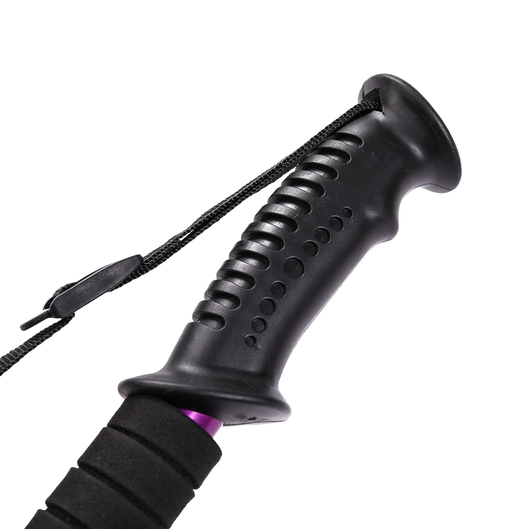 Trekking Walking Poles Adjustable for All Heights, Collapsible Hiking Poles Durable & Lightweight Aluminum Alloy High-strength Hiking Accessory (One Size, Straight Handle Purple)