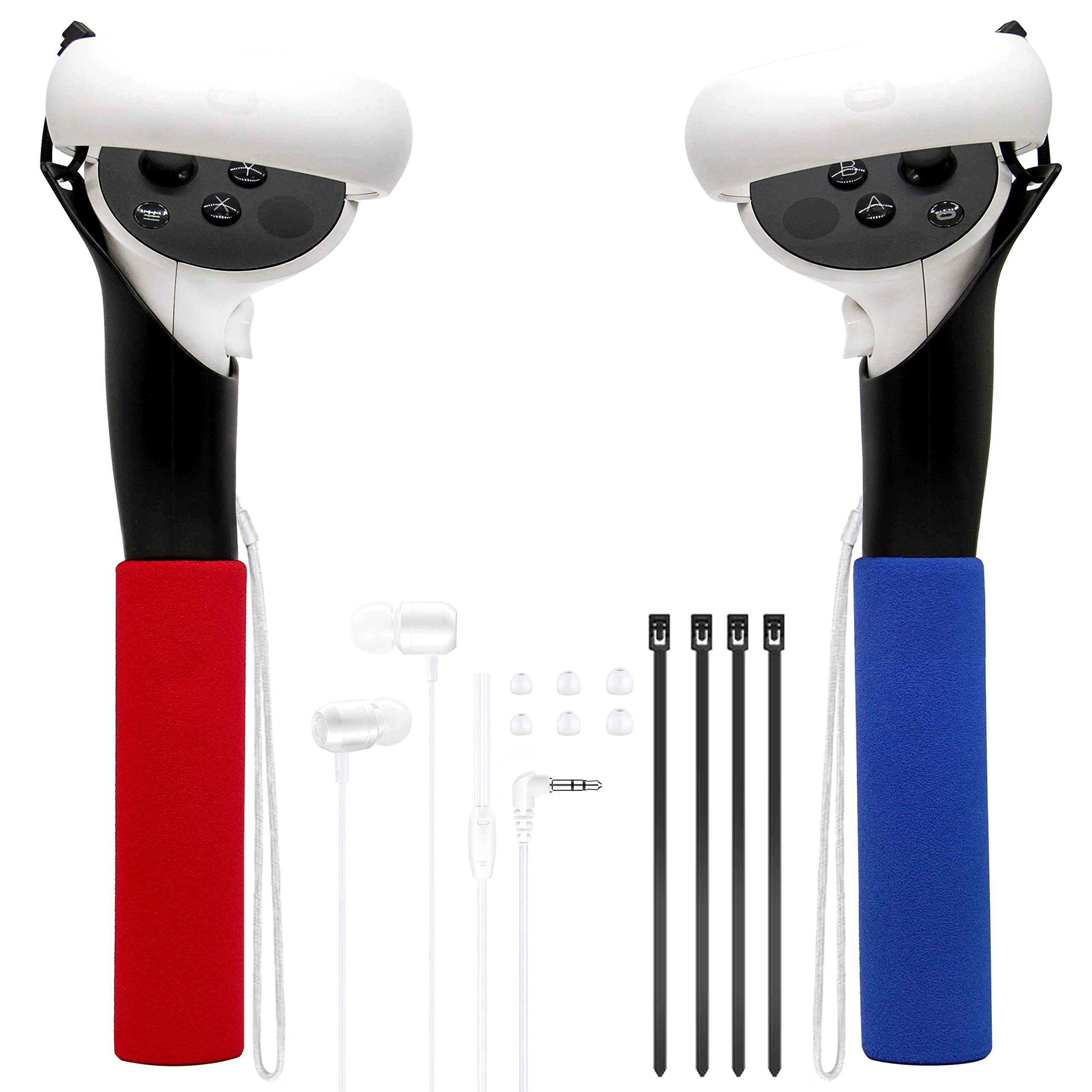 VRbrother Dual Grip Extender for Oculus Quest 2 and Headset for Quest 2 and Rift S for a comfortable grip and enhanced Beat Saber gaming experience