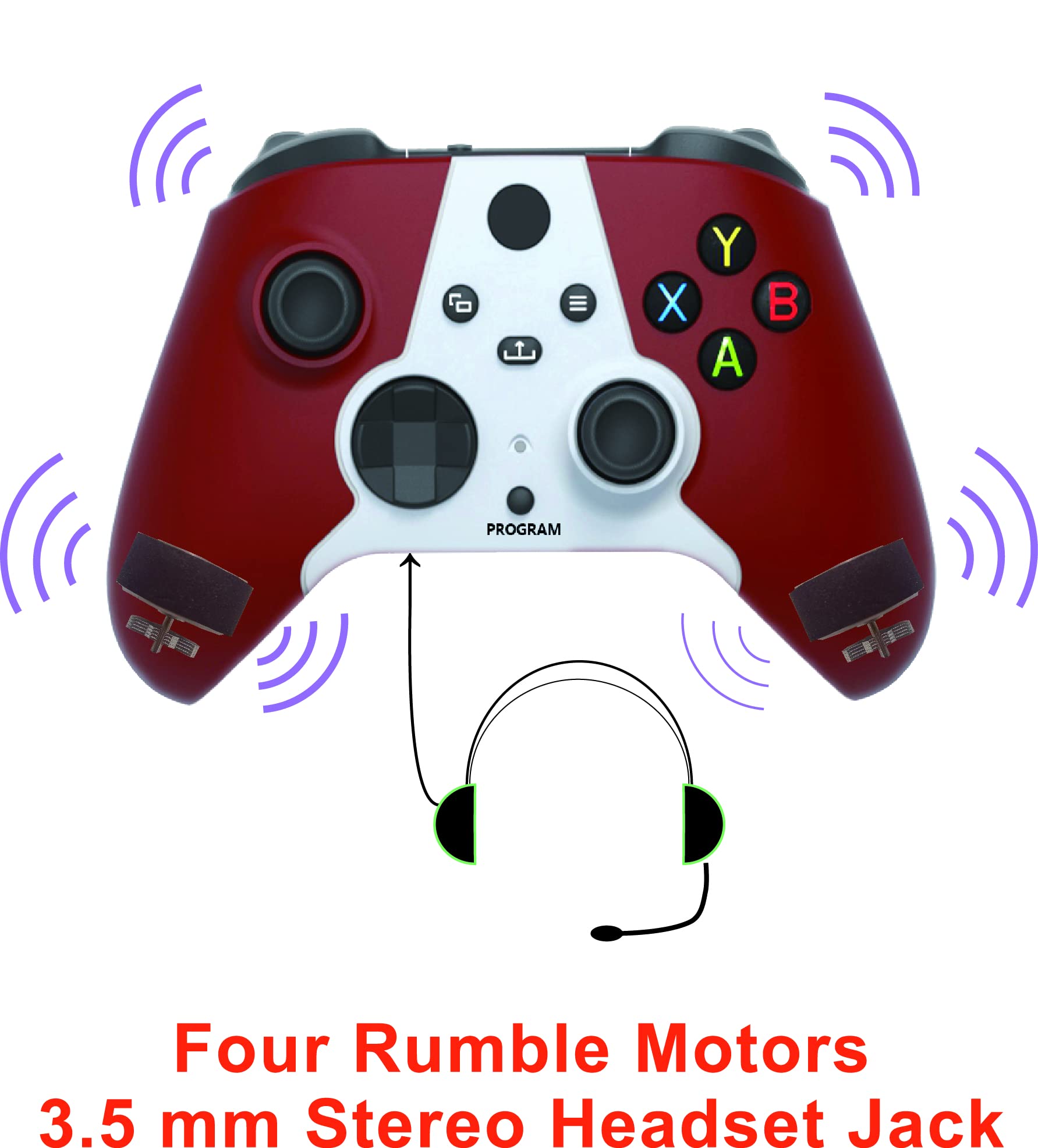 VISIONHMD Elite Wireless Controller for Xbox Series X|S, With 4 Remappable Buttons, 4 Motor Vibration and 3.5mm Stereo Headset Jack, Compatible with Xbox One and PC/Laptop Windows10-White